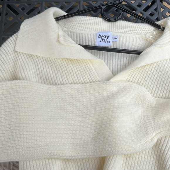 Princess Polly | Sweaters | Princess Polly Cream Collared Knitted ...